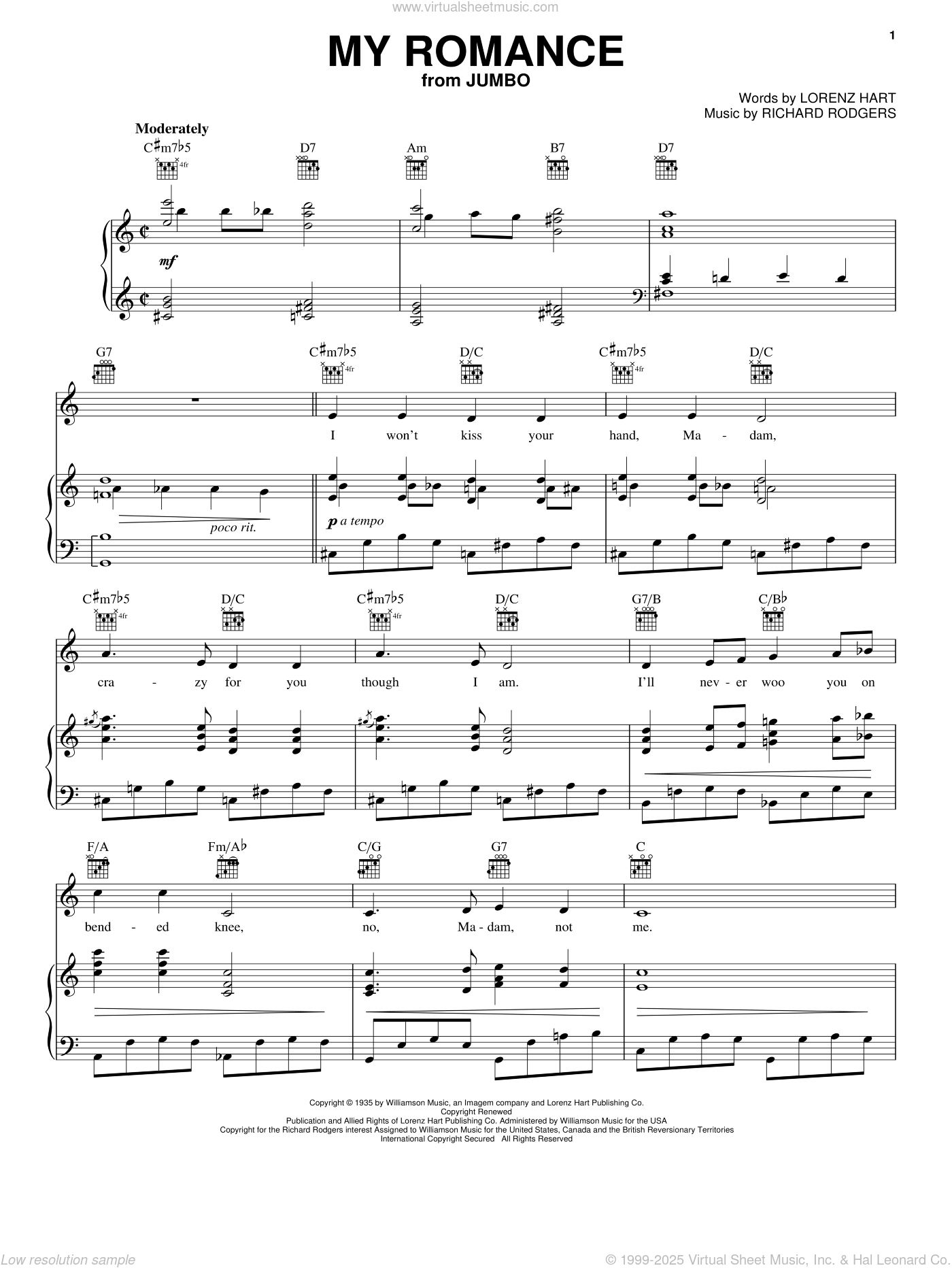 My Romance sheet music for voice, piano or guitar (PDF)
