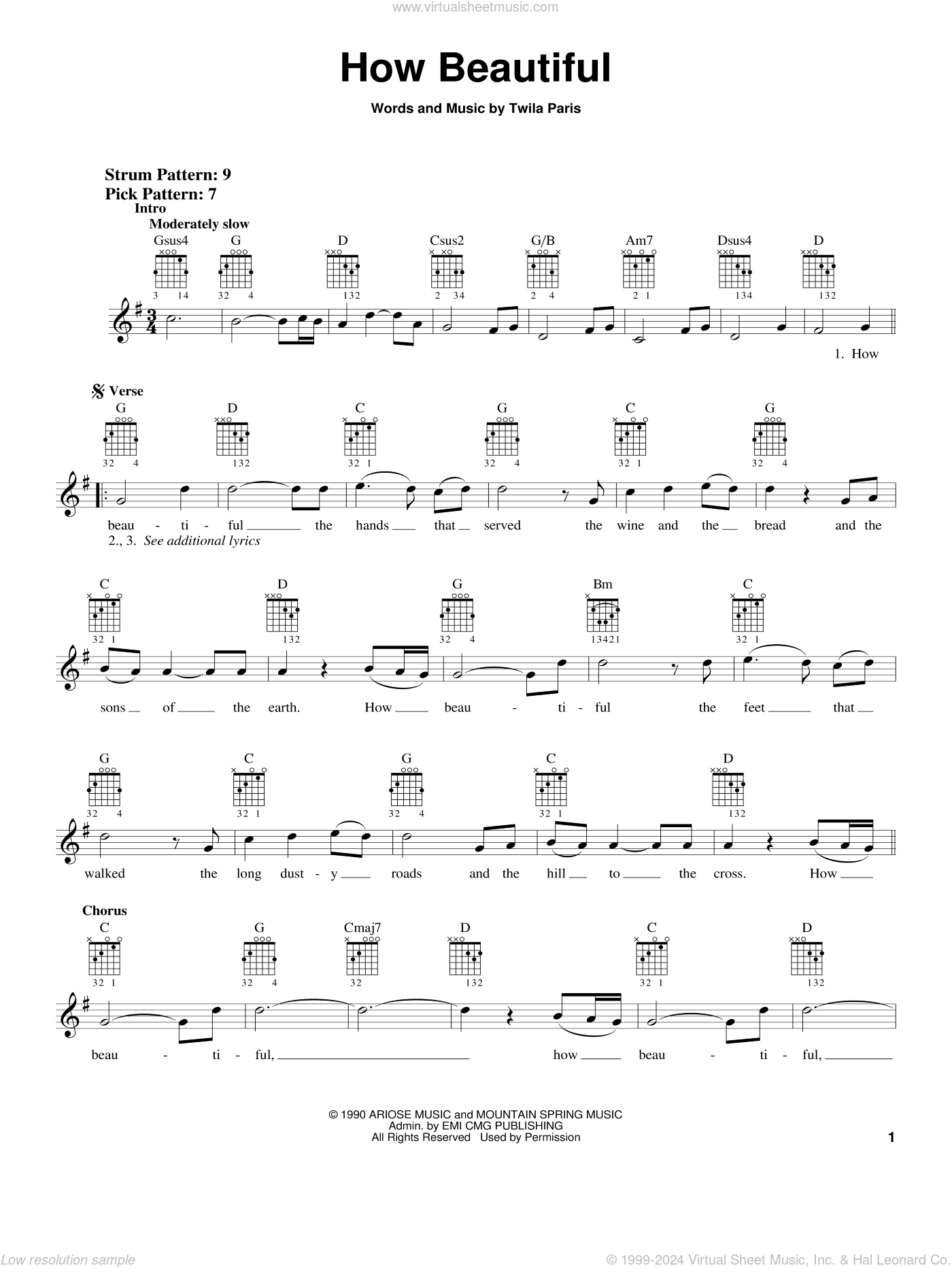 How Beautiful sheet music for guitar solo (chords) (PDF)