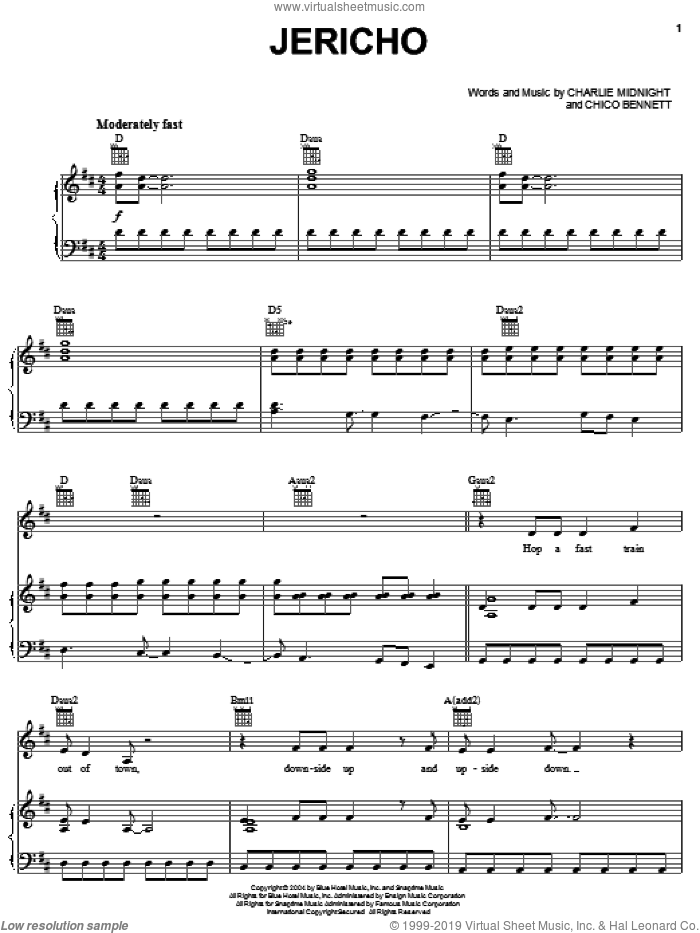 Hilary Duff: Jericho sheet music for voice, piano or guitar (PDF)