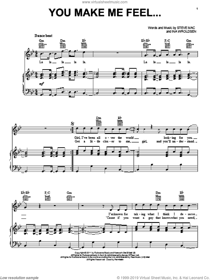 You Make Me Feel... sheet music for voice, piano or guitar (PDF)