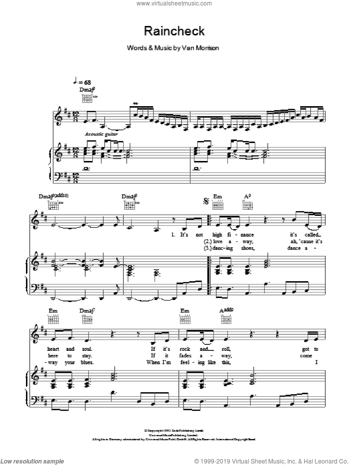 Raincheck sheet music for voice, piano or guitar (PDF)