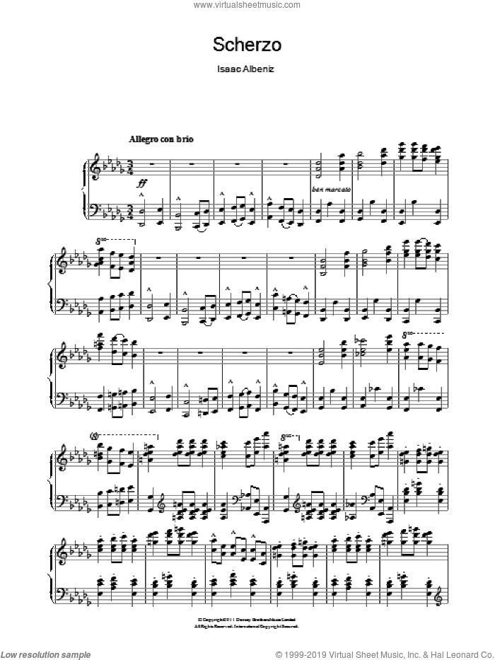 Scherzo sheet music for piano solo (PDF)