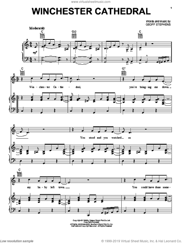 Geoff Stephens: Winchester Cathedral sheet music for voice, piano or guitar