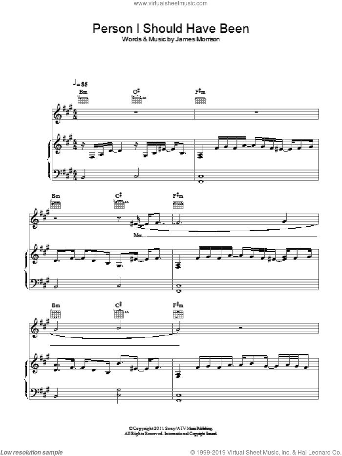 Person I Should Have Been sheet music for voice, piano or guitar