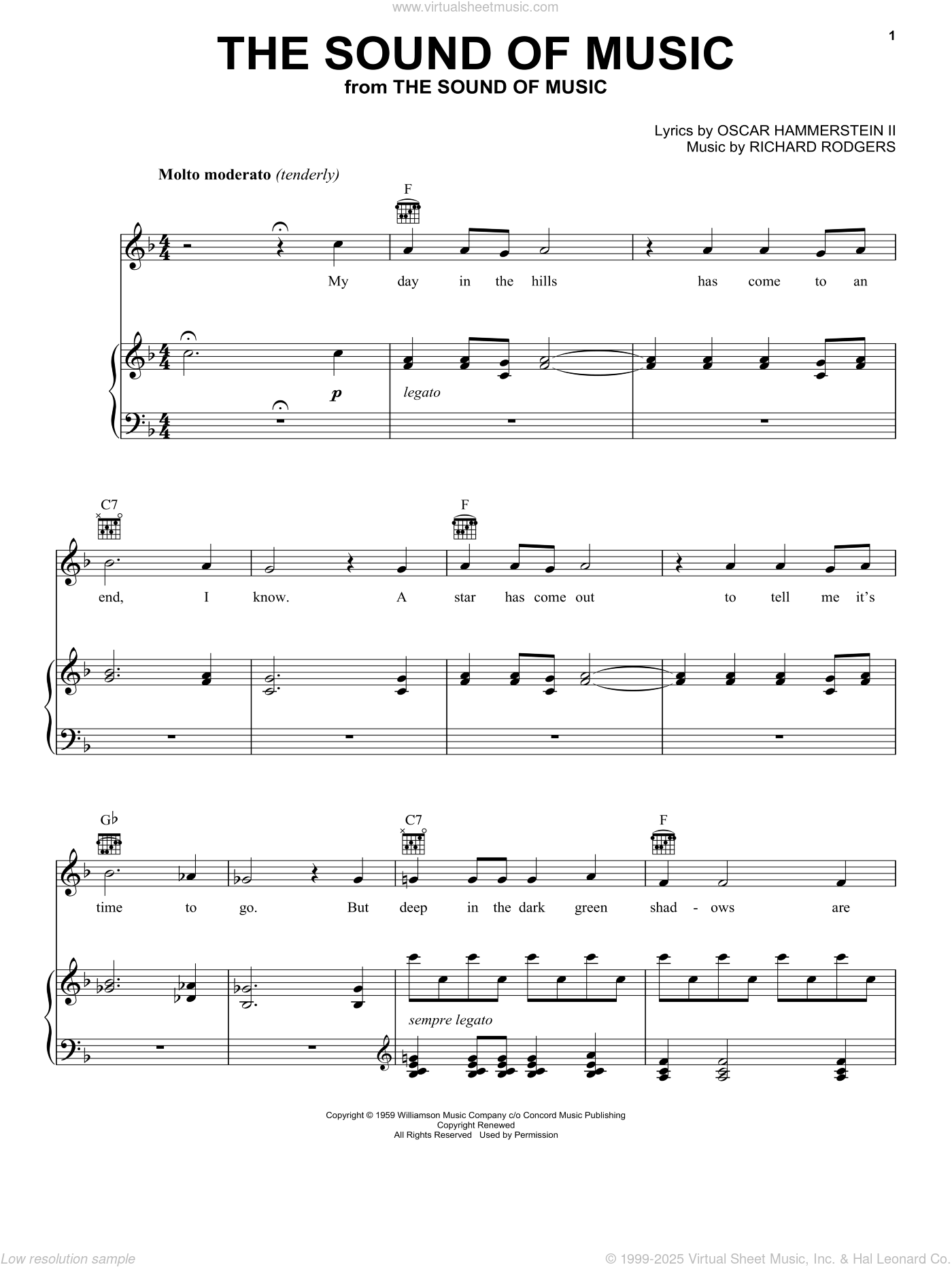 The Sound Of Music (from The Sound of Music) sheet music for voice ...