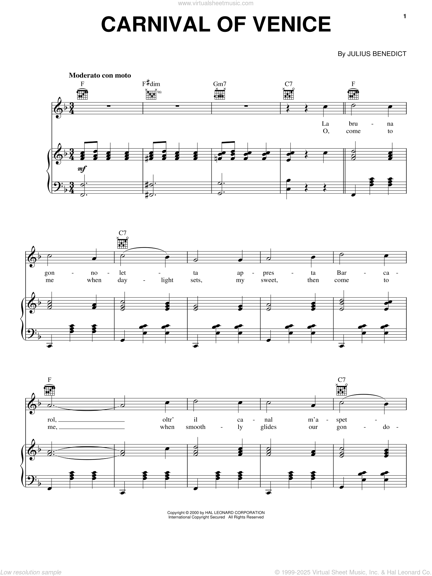 Carnival Of Venice Free Sheet Music Piano Notion "Carnival Of Venice"
