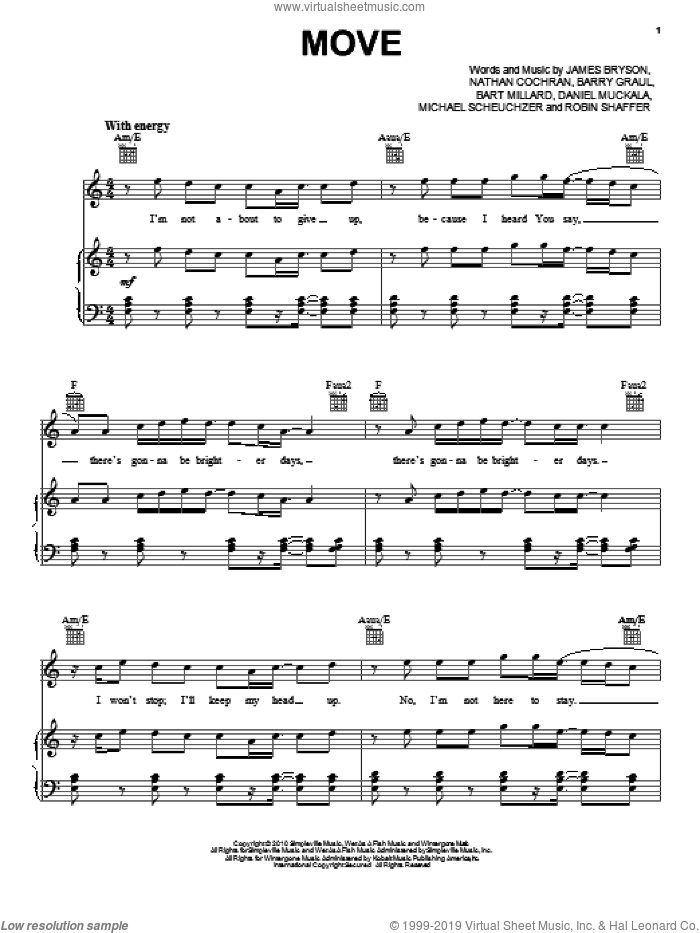 MercyMe: Move sheet music for voice, piano or guitar (PDF)