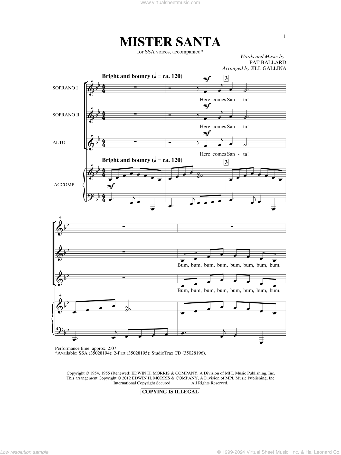 Mister Santa sheet music for choir (SSA: soprano, alto) (PDF)