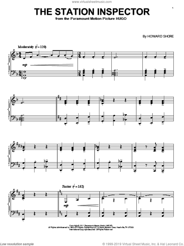 The Station Inspector sheet music for piano solo (PDF)