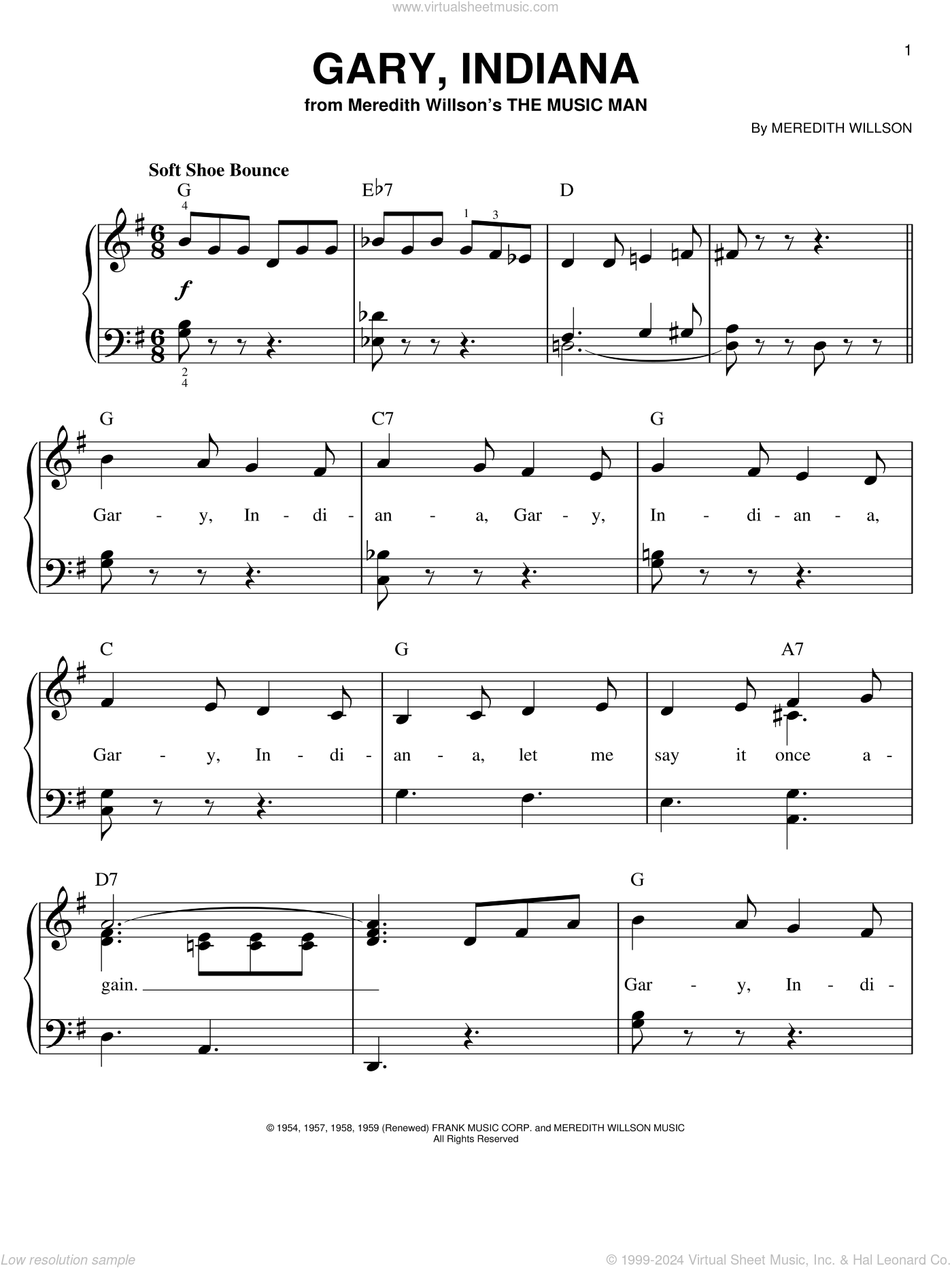 Gary, Indiana sheet music for piano solo (PDF-interactive)