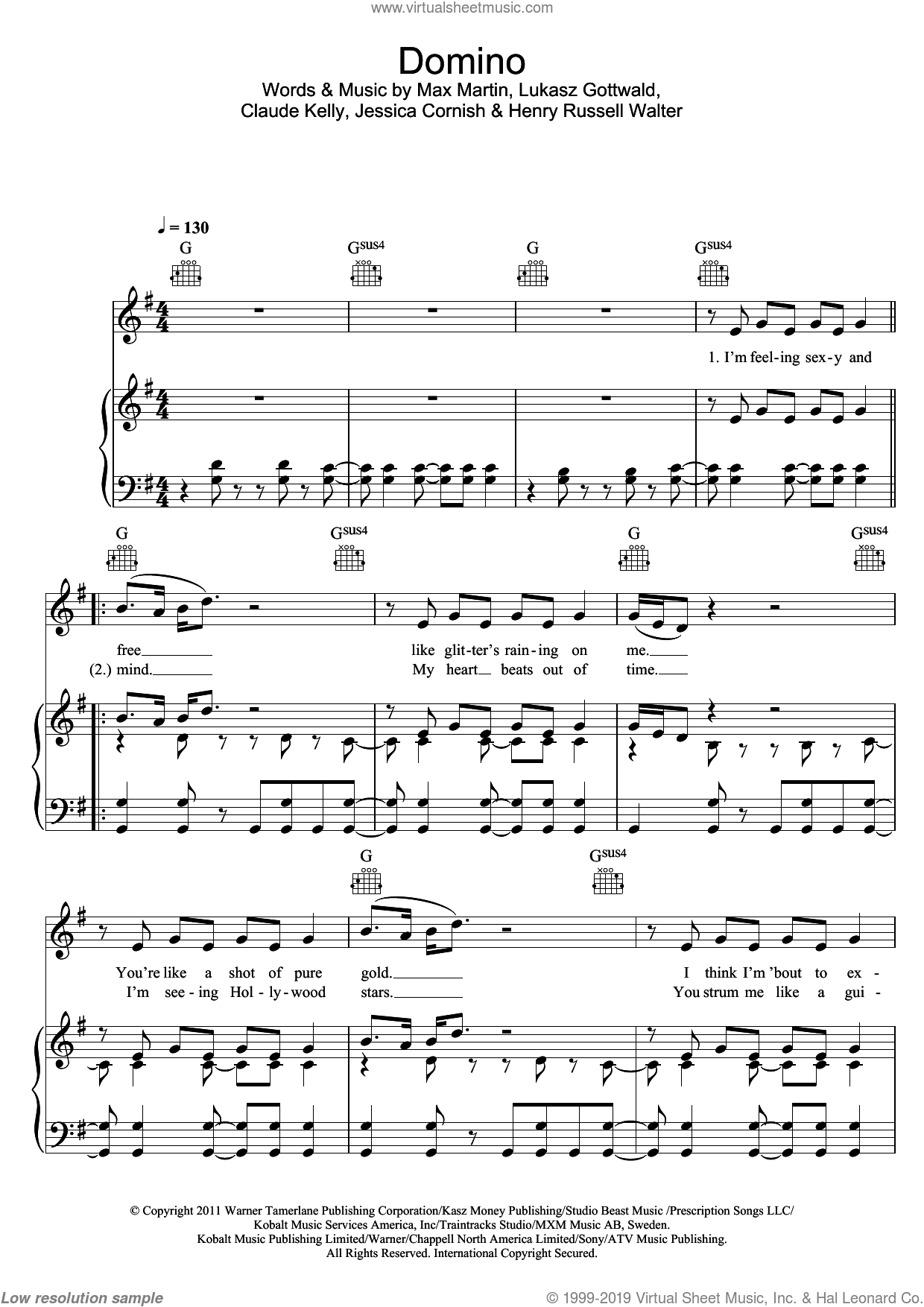 Domino sheet music for voice, piano or guitar (PDF-interactive)
