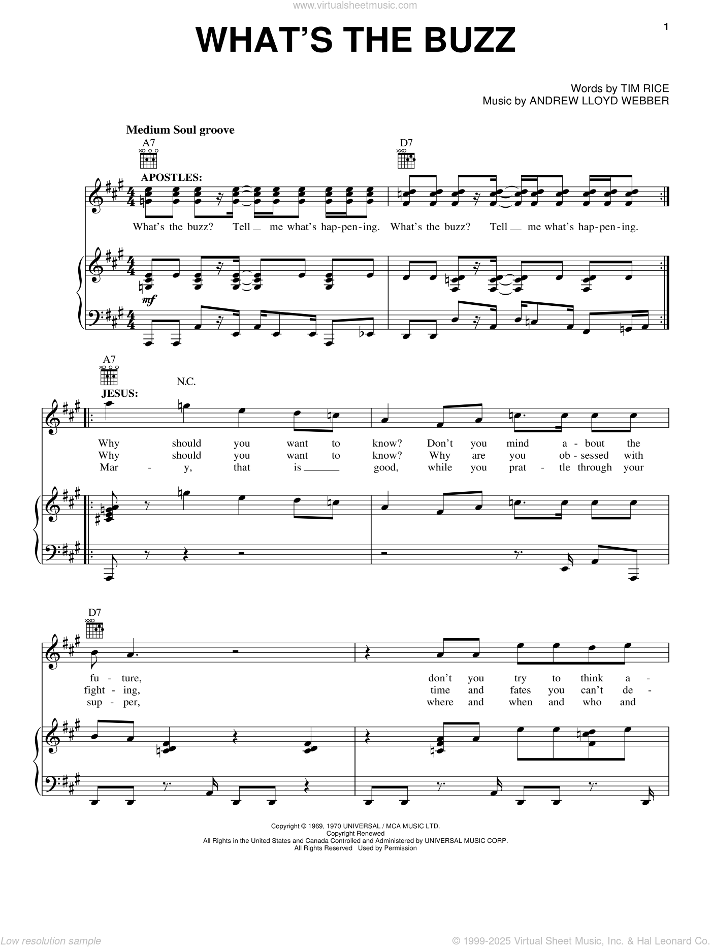 What's The Buzz sheet music for voice, piano or guitar (PDF)