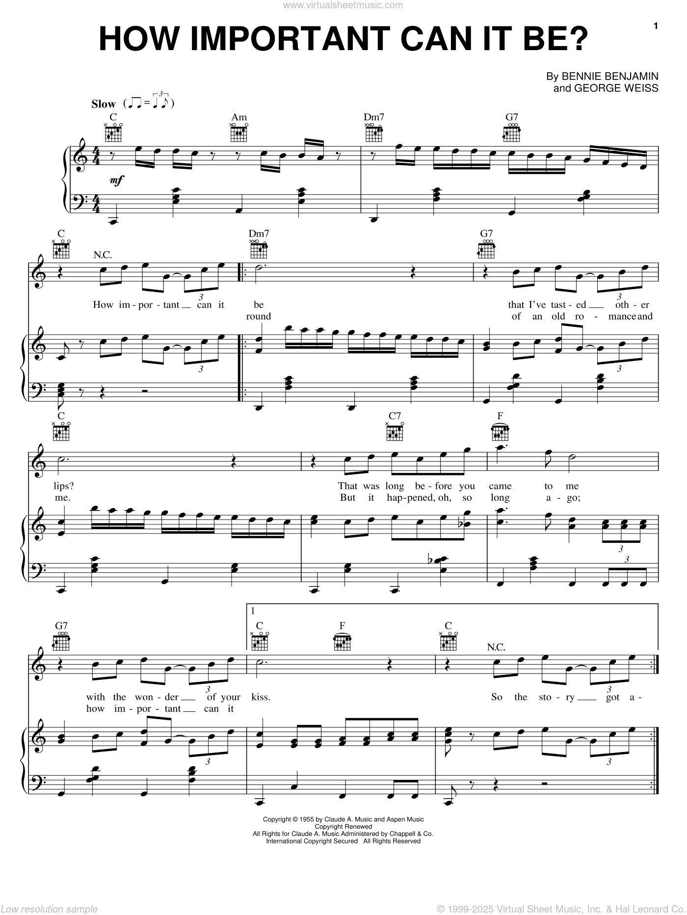 How Important Can It Be sheet music for voice, piano or guitar