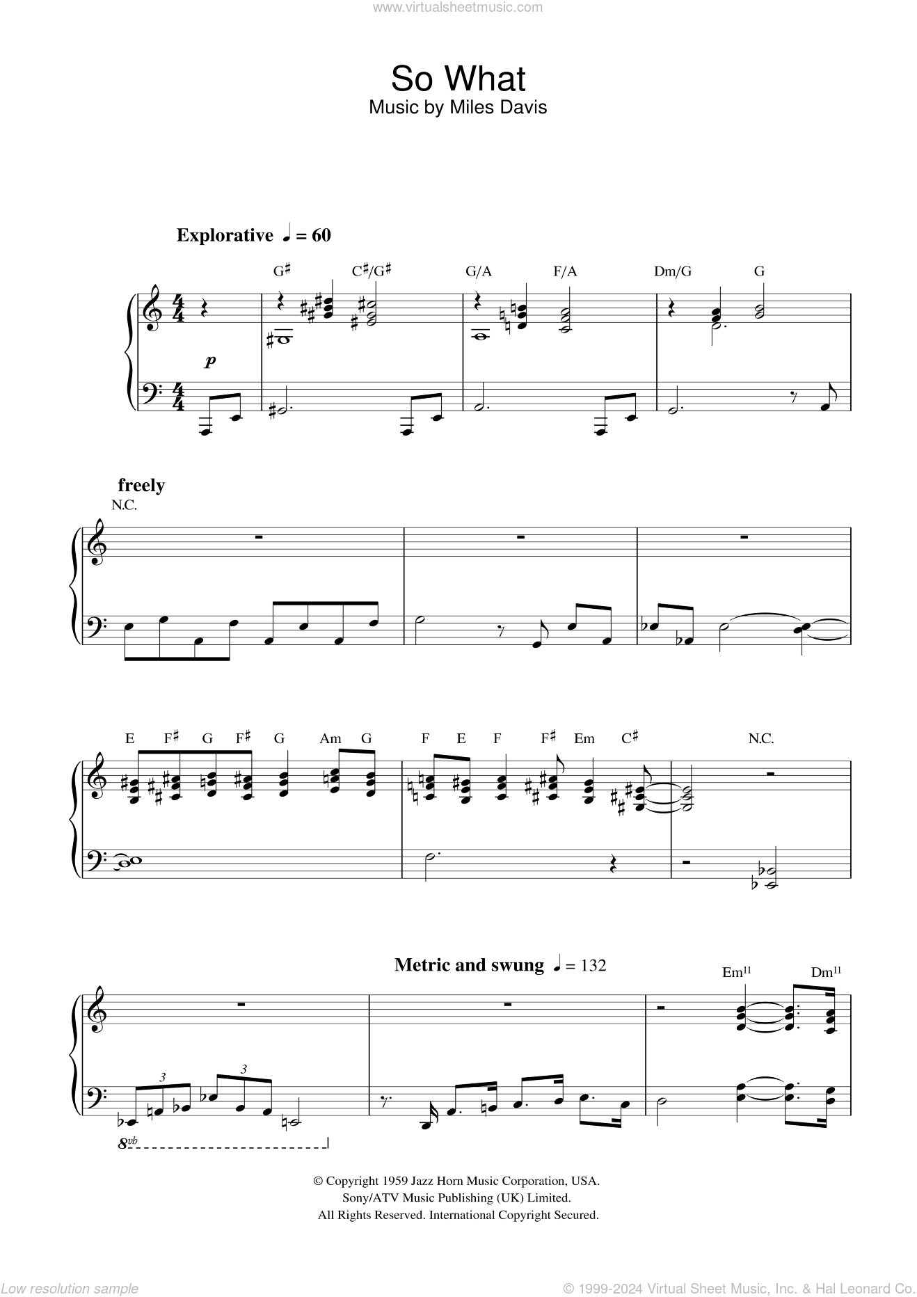 So What sheet music (intermediate) for piano solo (PDF)