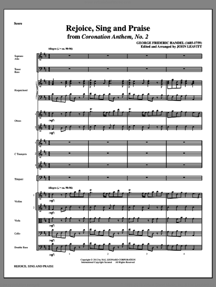 Rejoice, Sing And Praise (complete set of parts) sheet music for ...