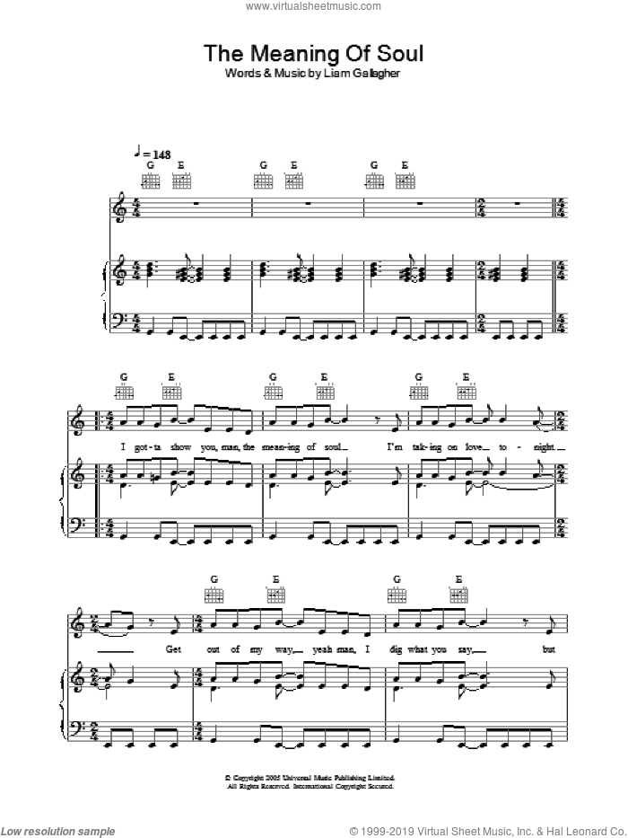 The Meaning Of Soul sheet music for voice, piano or guitar (PDF)