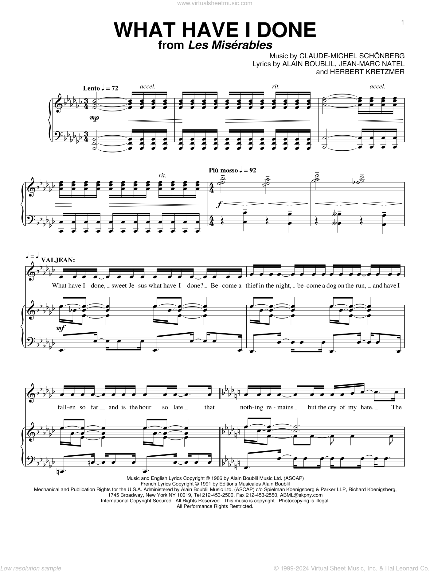 What Have I Done sheet music for voice and piano (PDF)