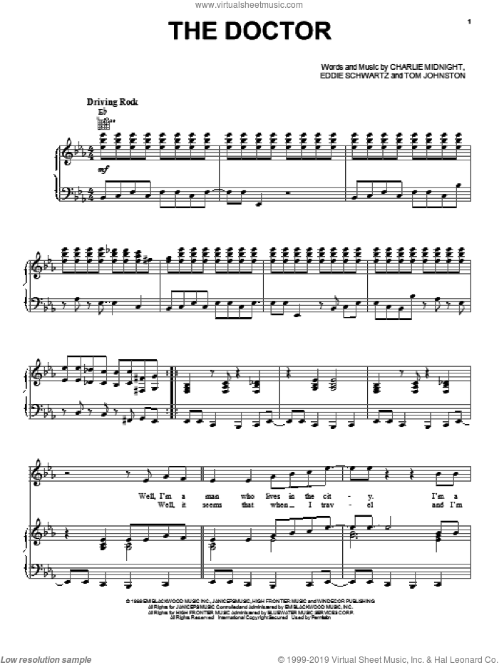 The Doctor sheet music for voice, piano or guitar (PDF)
