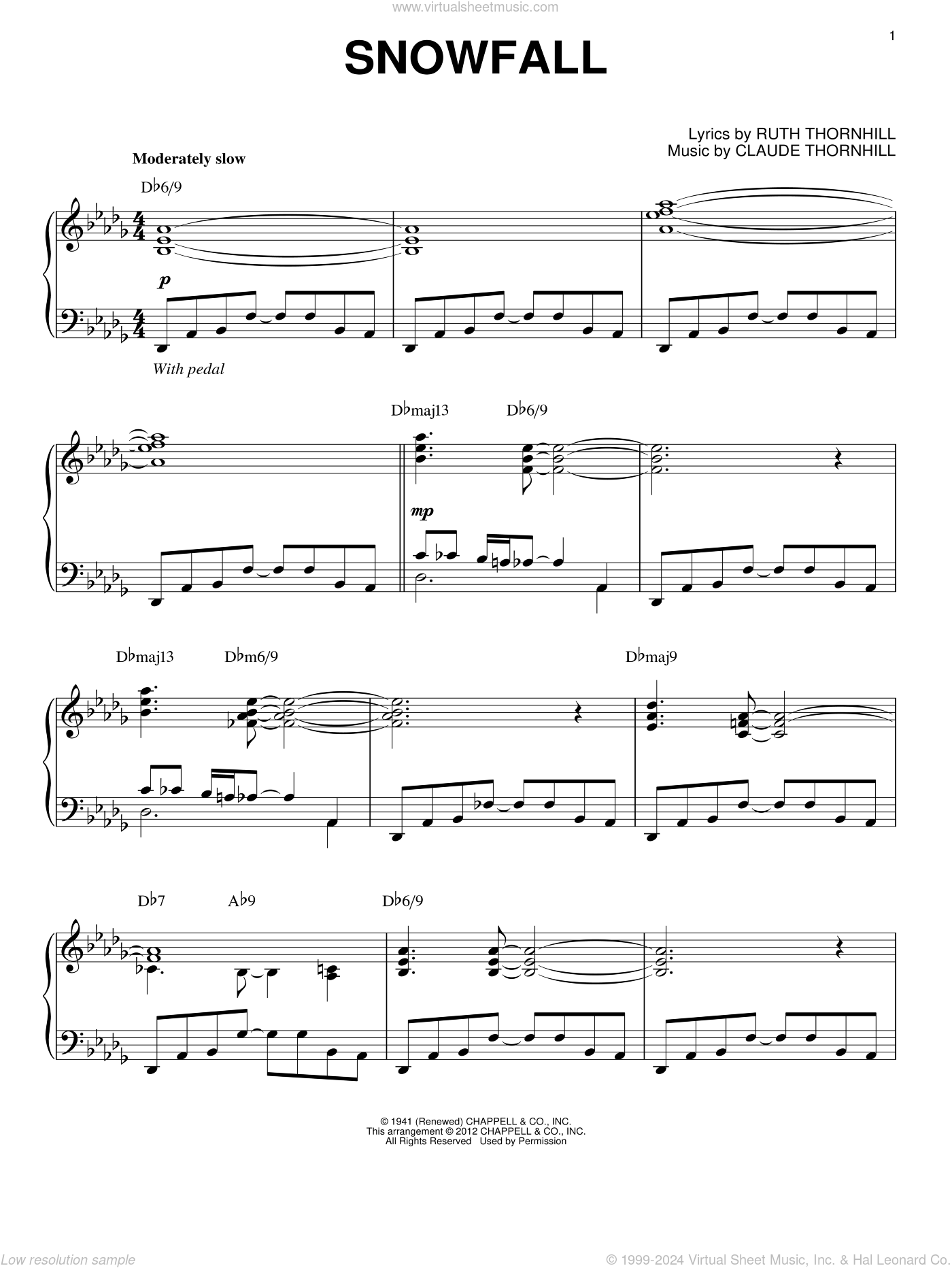 Snowfall [Jazz version] (arr. Brent Edstrom) sheet music (intermediate ...