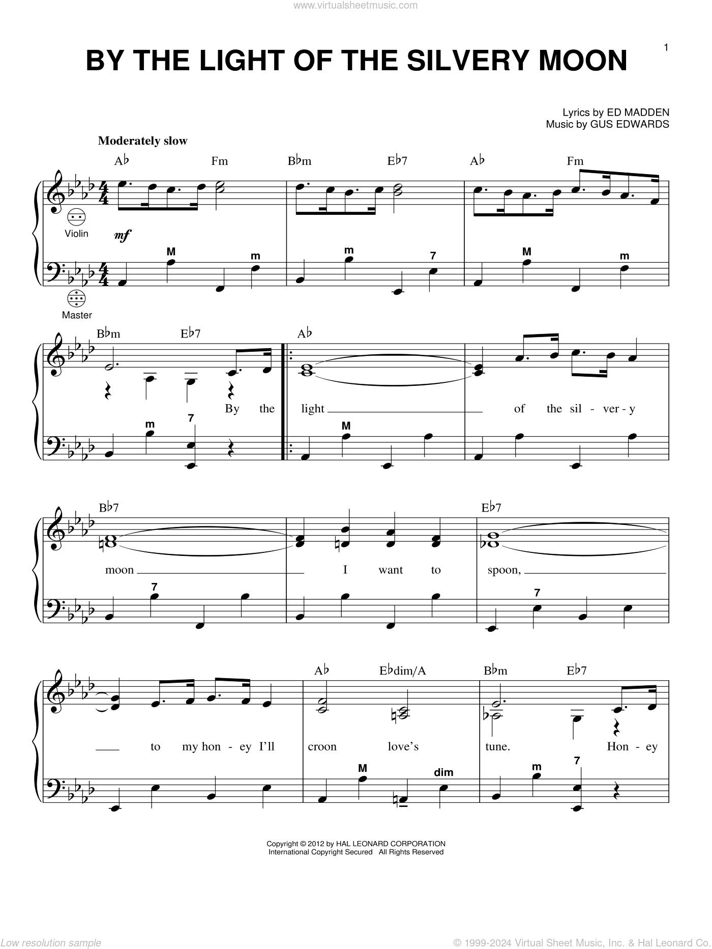 By The Light Of The Silvery Moon (arr. Gary Meisner) sheet music for ...
