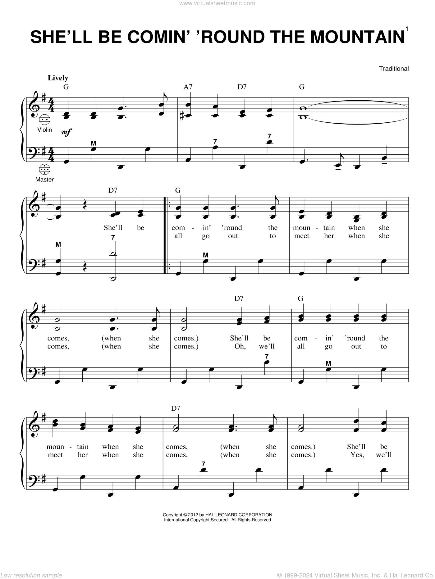 Meisner - She'll Be Comin' 'Round The Mountain sheet music for accordion