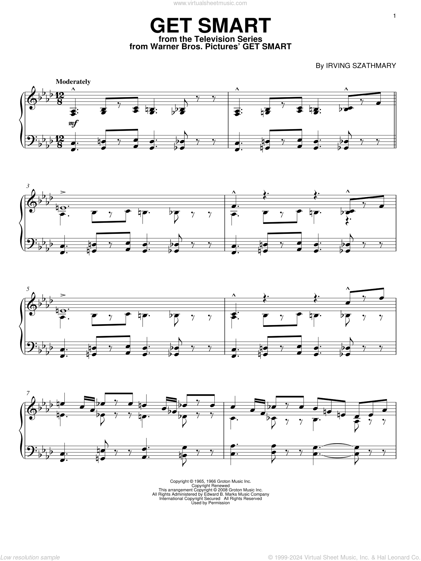 Get Smart sheet music for piano solo (PDF-interactive)