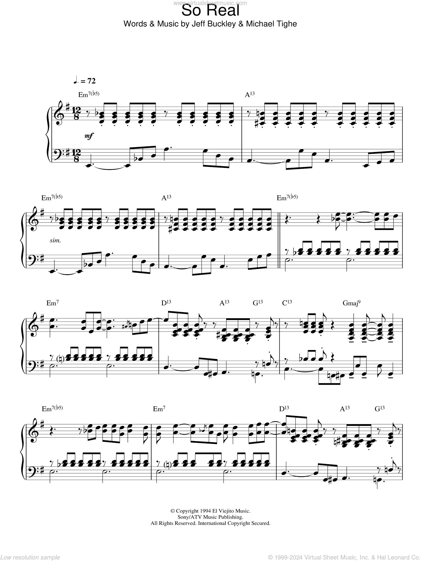 So Real (Jazz Version) sheet music for piano solo (PDF)