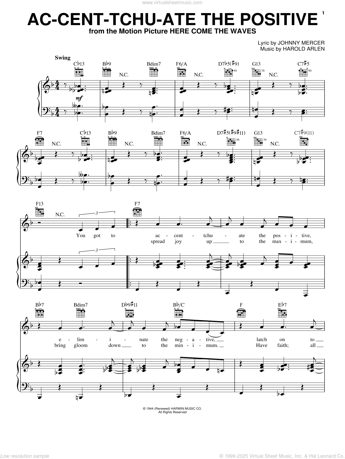 Paul McCartney: Ac-cent-tchu-ate The Positive sheet music for voice ...
