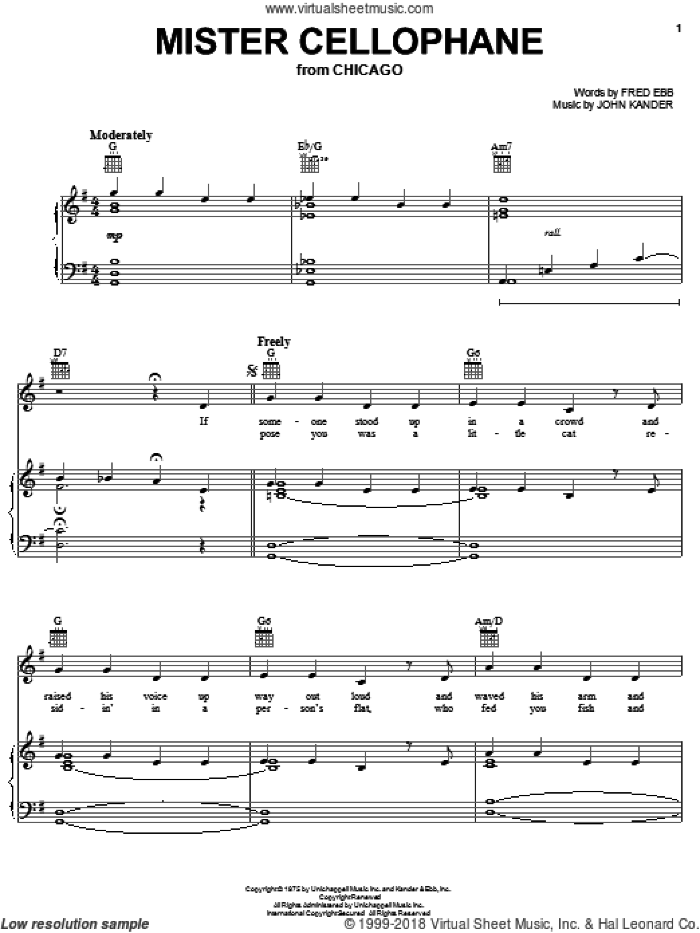 Broadway Selections from Chicago (complete set of parts) sheet music ...