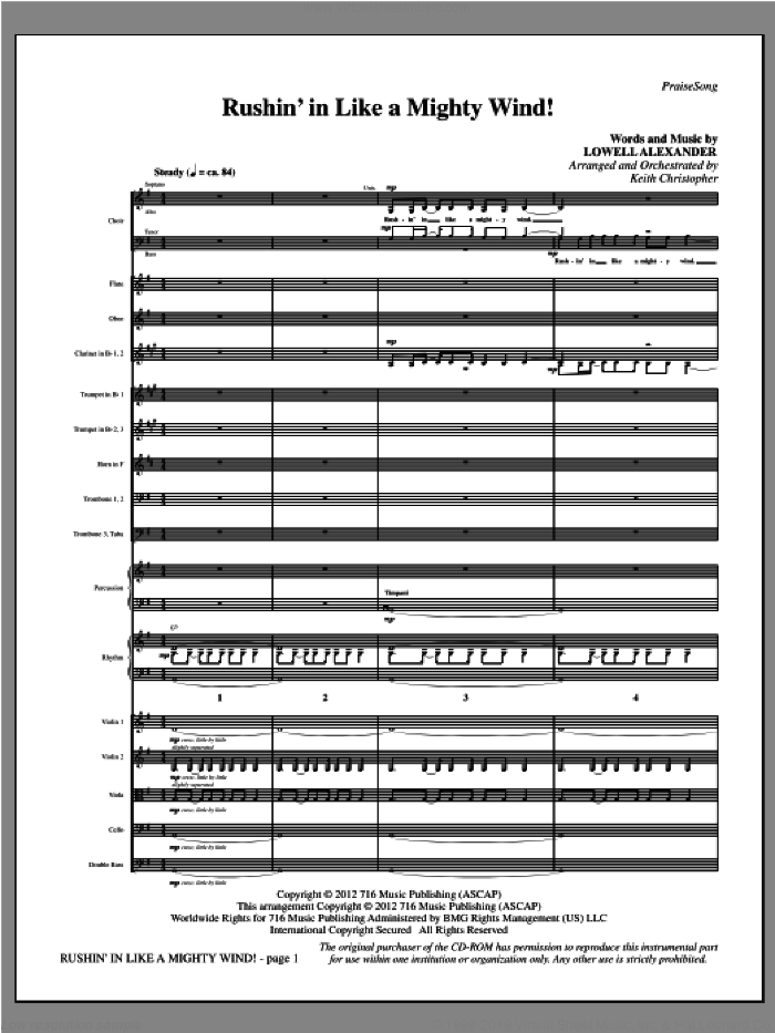 Rushin' In Like A Mighty Wind! (complete set of parts) sheet music for ...