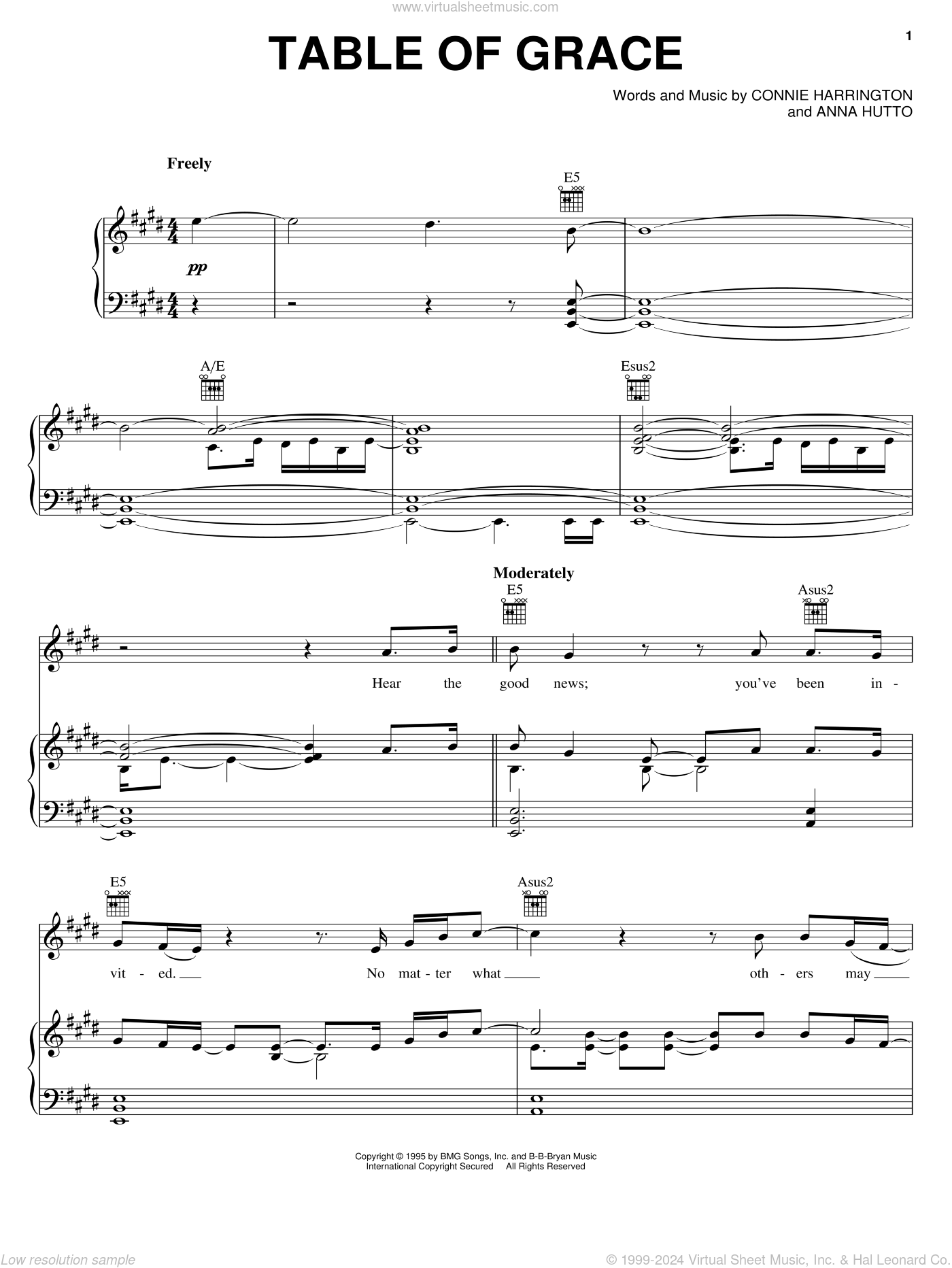Table Of Grace sheet music for voice, piano or guitar (PDF)