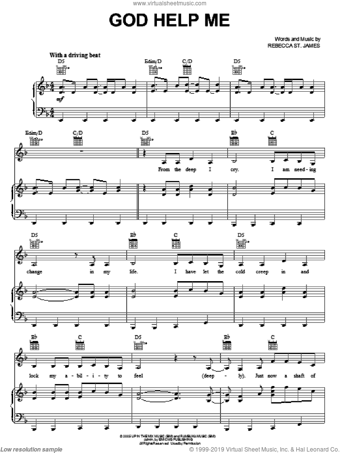 God Help Me sheet music for voice, piano or guitar (PDF)