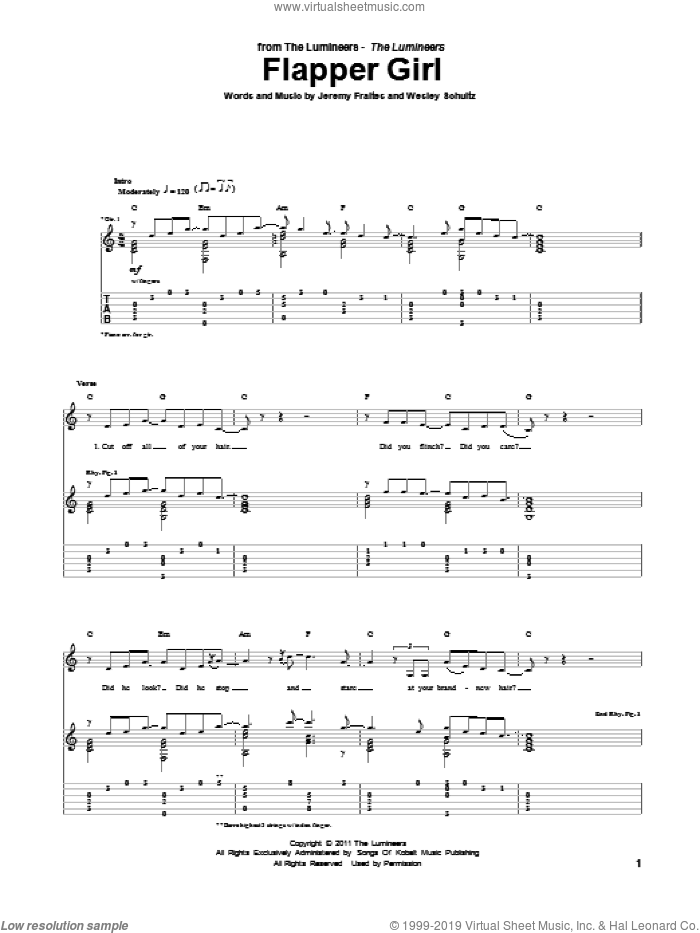 Flapper Girl sheet music for guitar (tablature) (PDF)