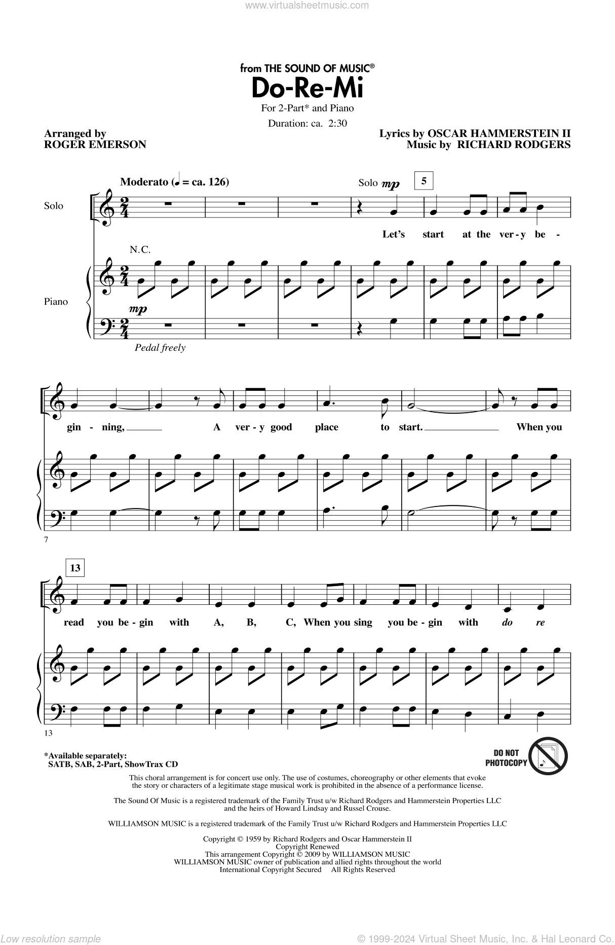 Do-Re-Mi (arr. Roger Emerson) sheet music for choir (2-Part)