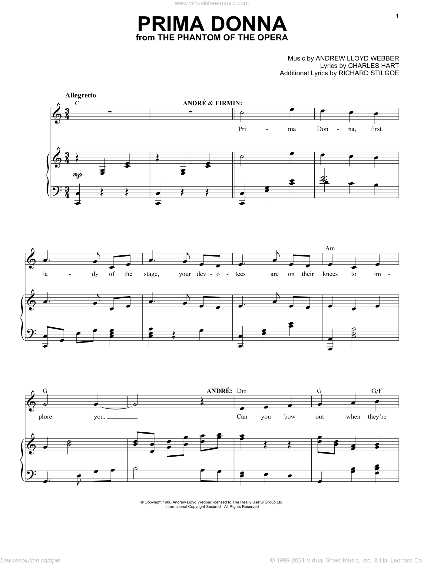 Prima Donna sheet music for voice and piano (PDF-interactive)