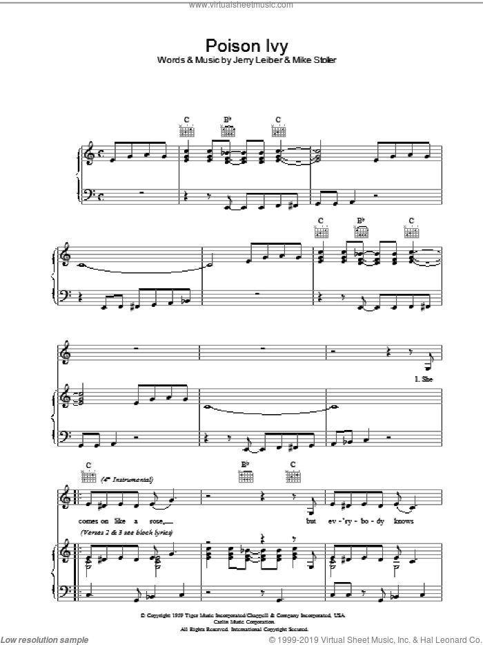 Poison Ivy sheet music for voice, piano or guitar (PDF)