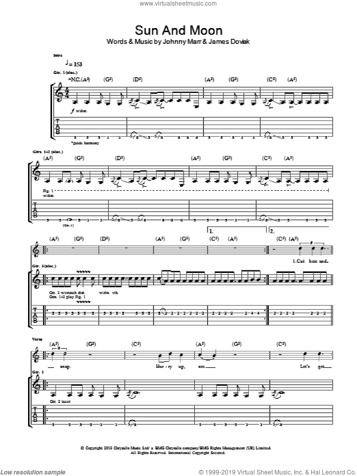 Sun And Moon sheet music for guitar (tablature) (PDF)