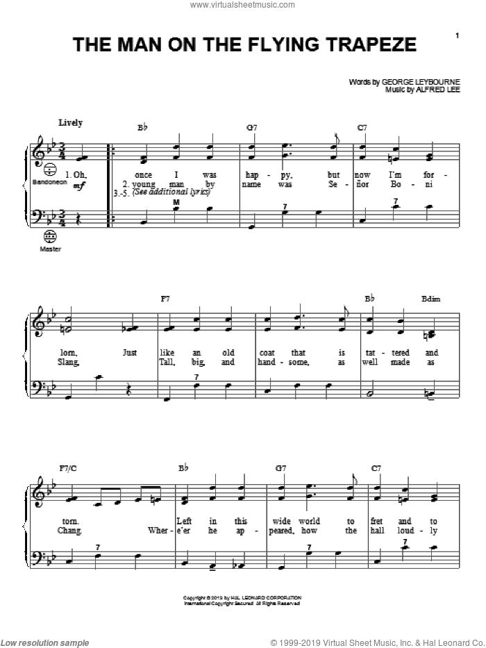 The Man On The Flying Trapeze sheet music for accordion (PDF)
