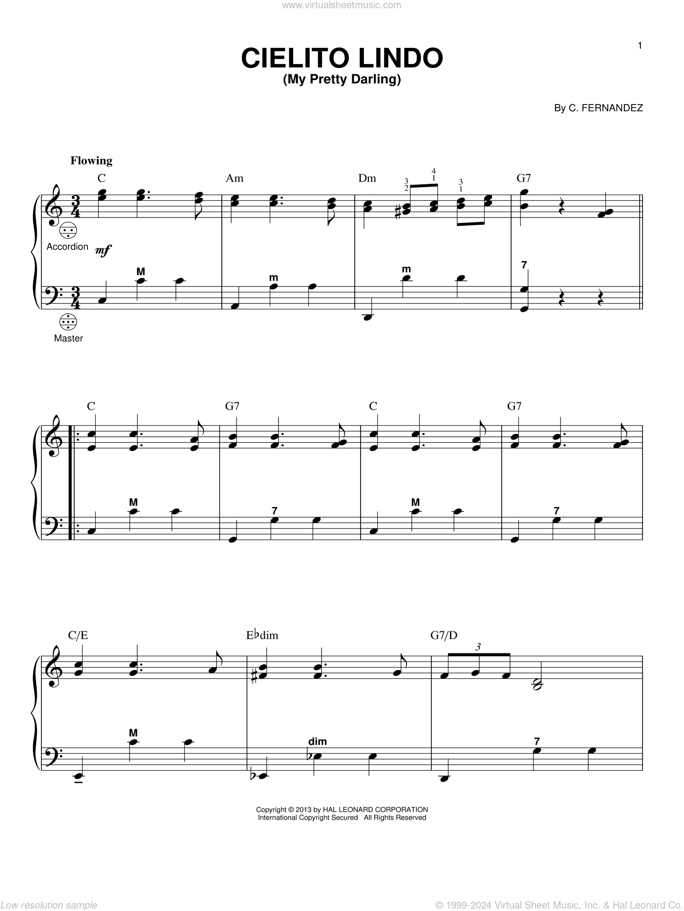 Gary Meisner: Cielito Lindo (My Pretty Darling) sheet music for accordion