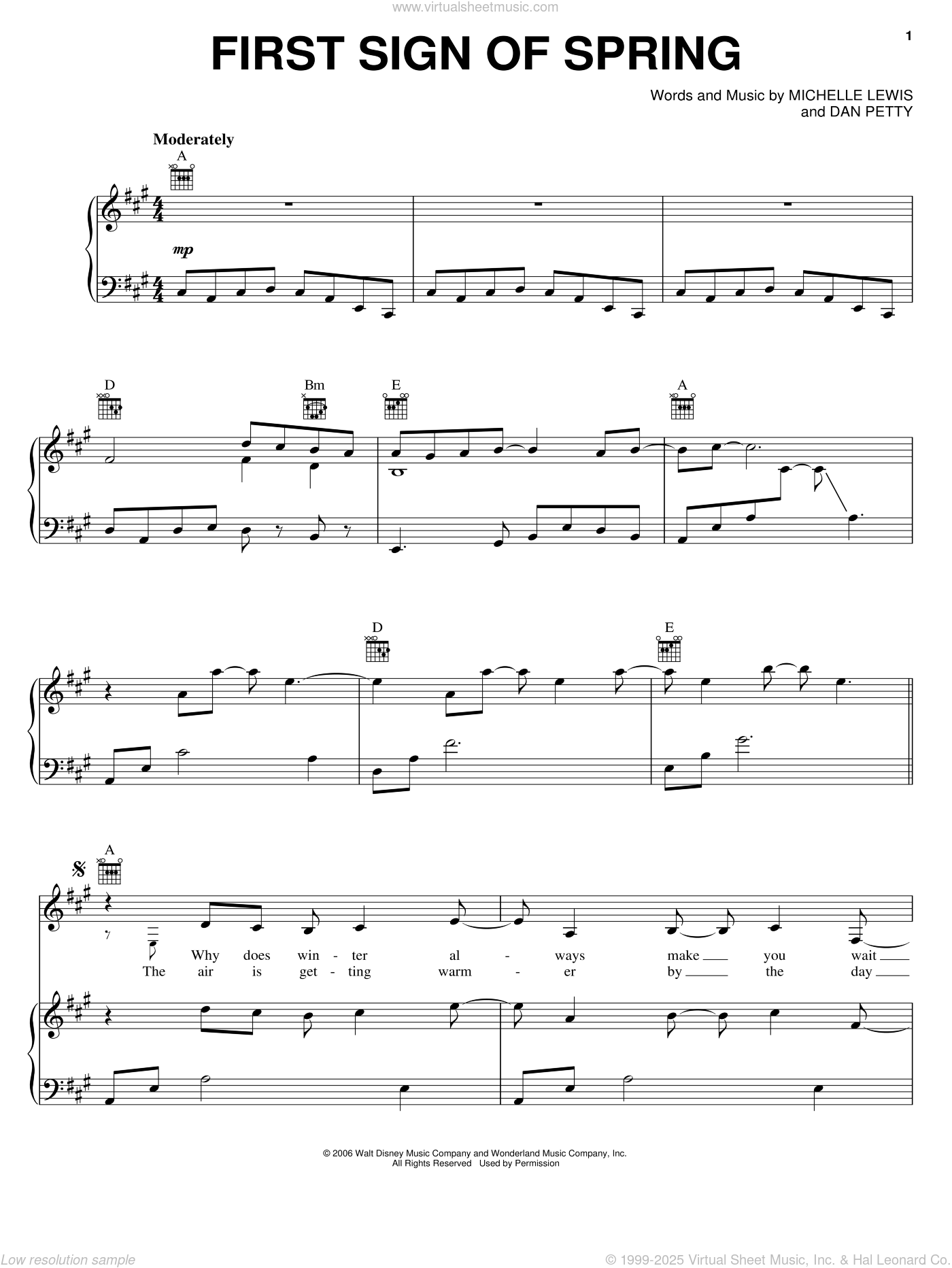 First Sign Of Spring sheet music for voice, piano or guitar (PDF)
