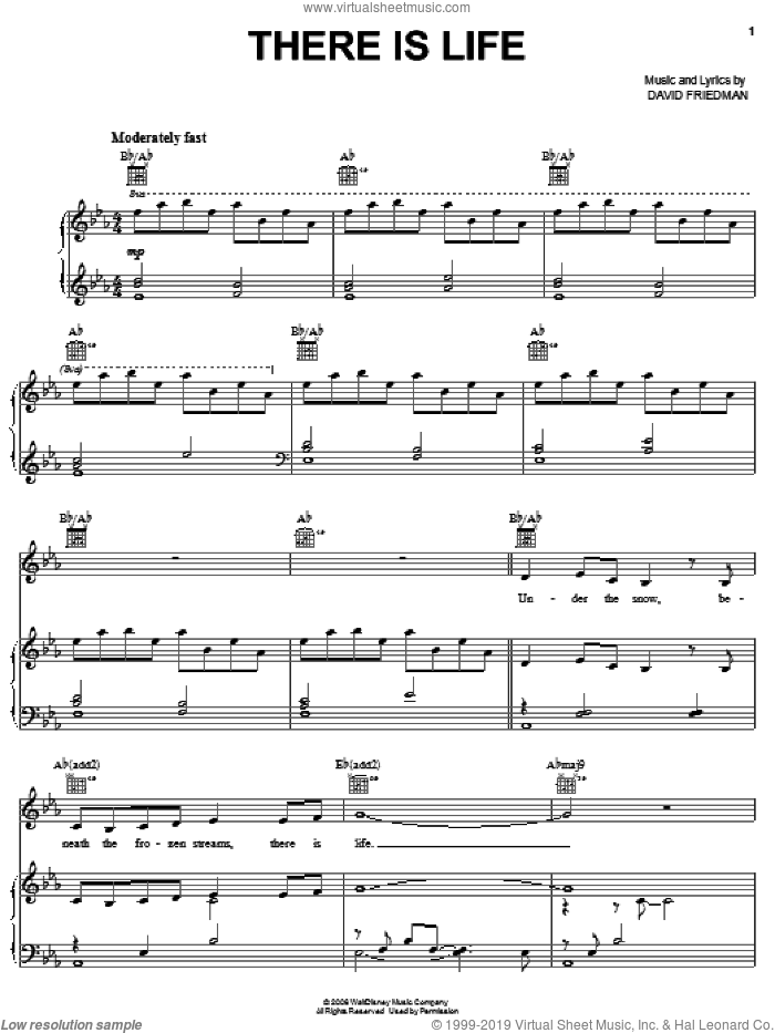 There Is Life sheet music for voice, piano or guitar (PDF)