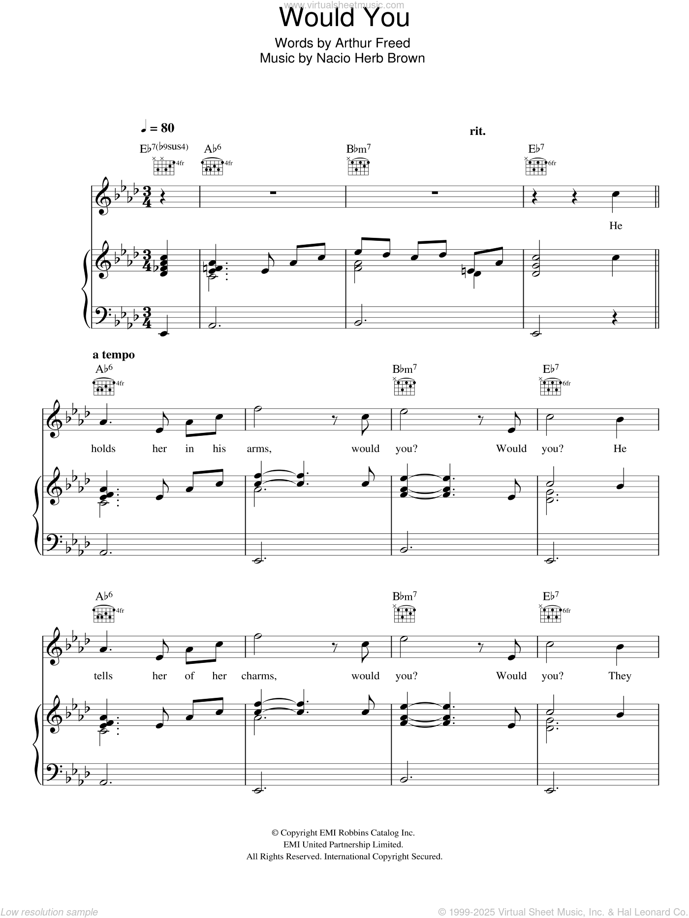 Would You? sheet music for voice, piano or guitar (PDF)