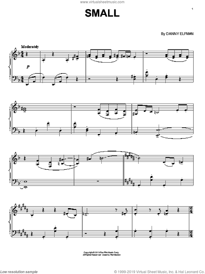 Small sheet music for piano solo (PDF)