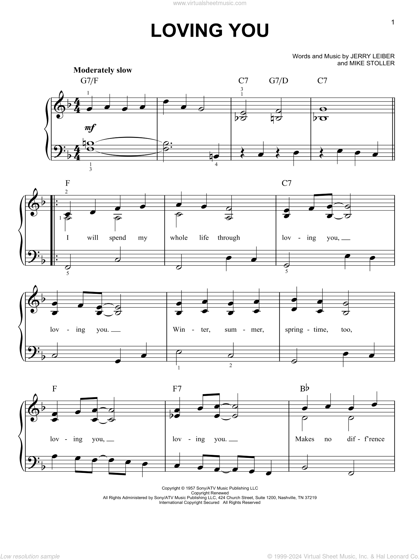 Elvis Presley: Loving You sheet music for piano solo (PDF)