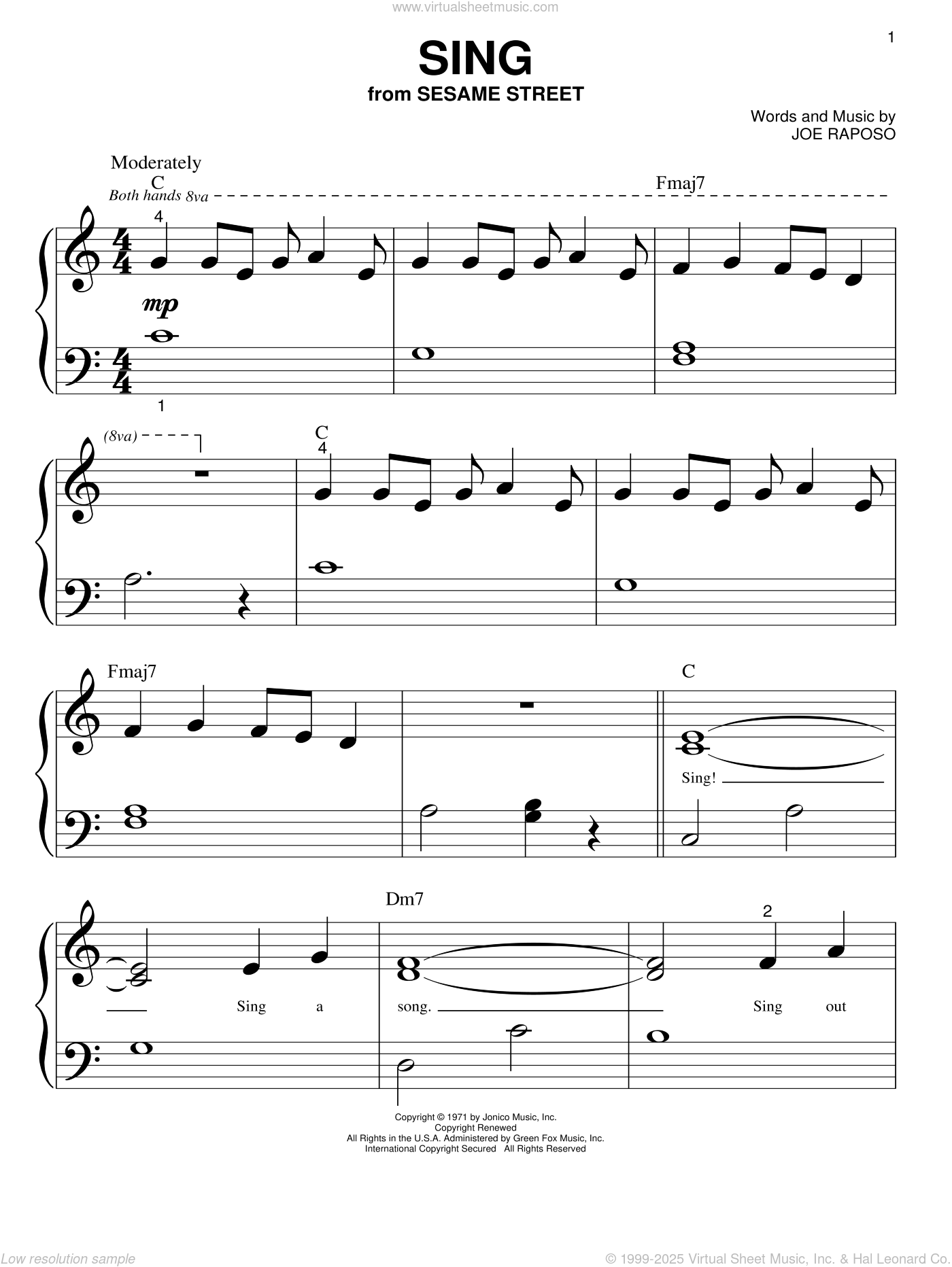 Sing sheet music for piano solo (big note book) (PDF-interactive)