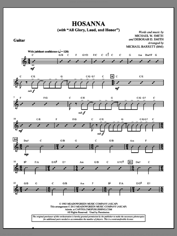 Hosanna (complete set of parts) sheet music for orchestra/band