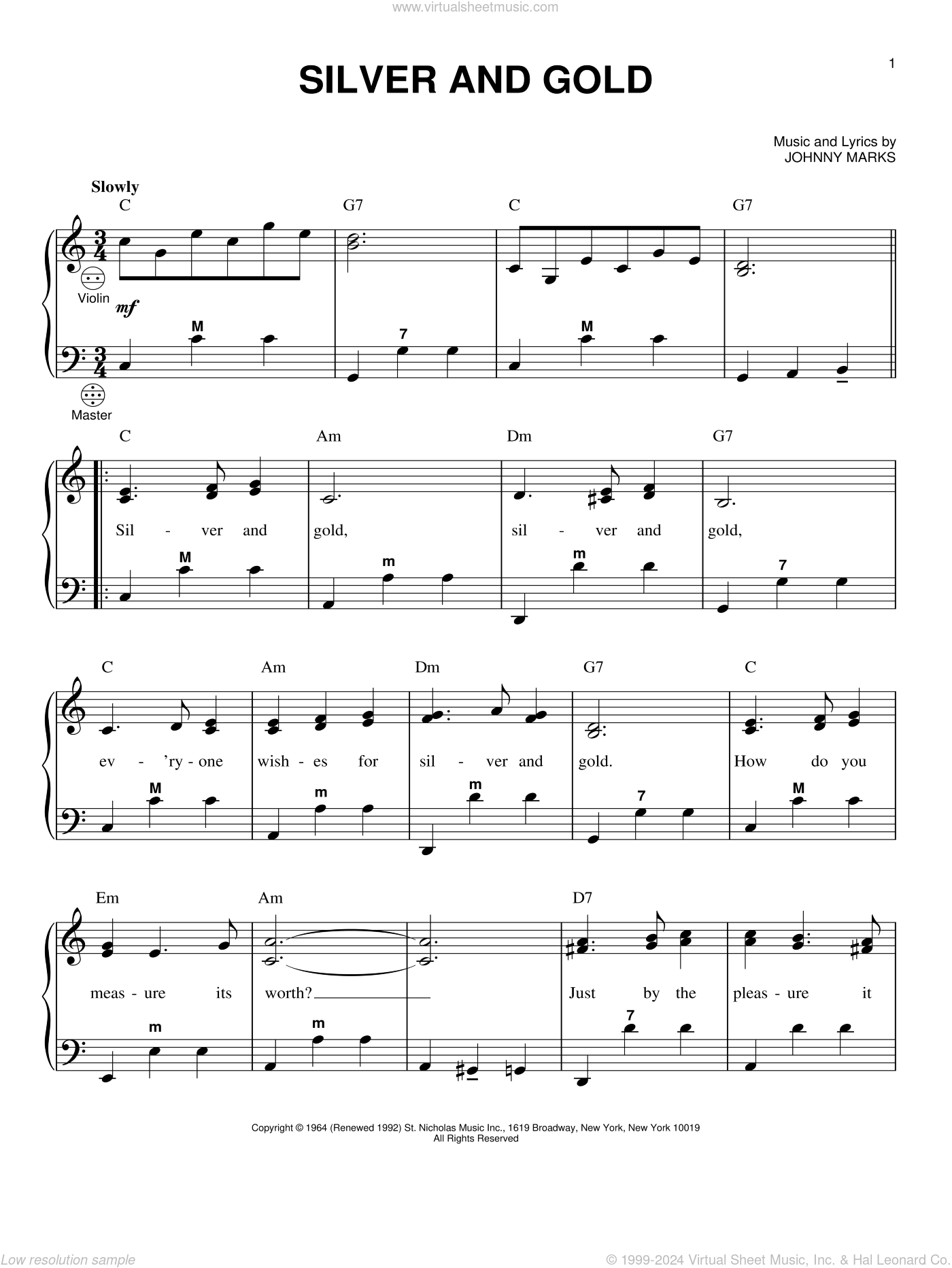 Silver And Gold sheet music for accordion (PDF-interactive)