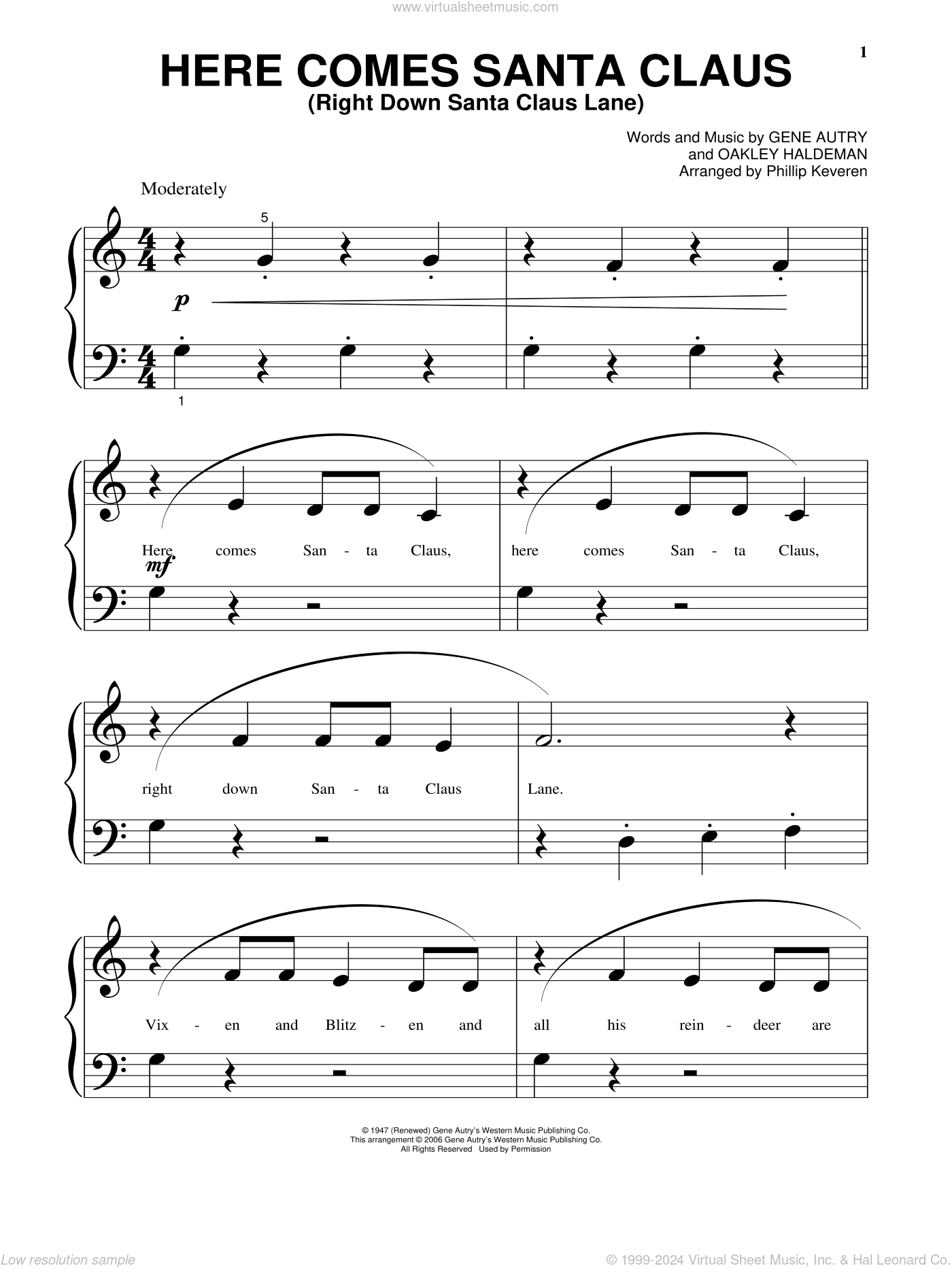 Here Comes Santa Claus (Right Down Santa Claus Lane) (arr. Phillip ...