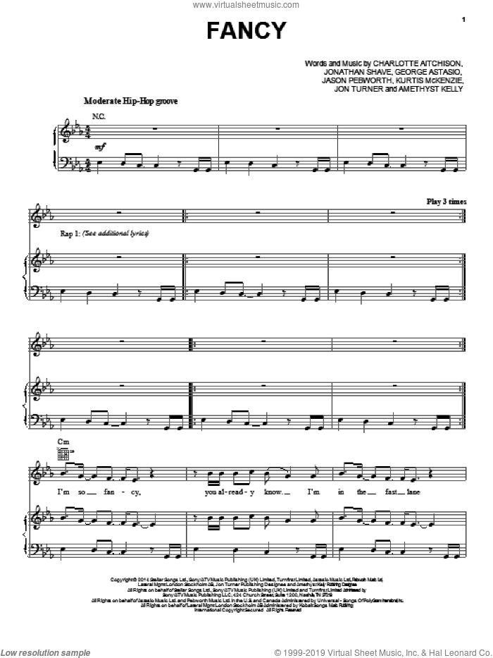 Iggy Azalea Featuring Charli XCX: Fancy sheet music for voice, piano or ...