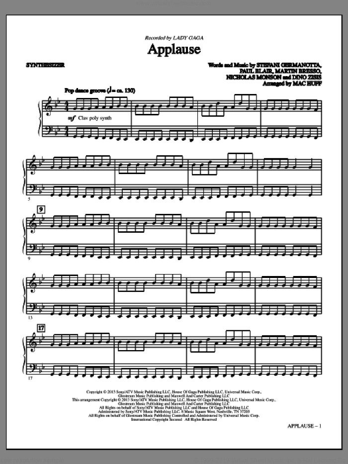 Applause (complete set of parts) sheet music for orchestra/band
